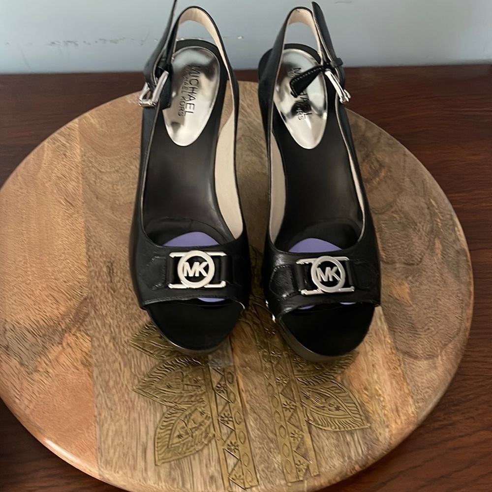 Michael Kors New Inbox Leather Charm Sling Sandals Bl… - Gem